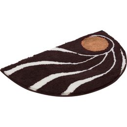 Colani Badematte &raquo; 18&laquo; H&ouml;he 24 mm rutschhemmend beschichtet fu&szlig;bodenheizungsgeeignet braun Kunstfaser halbrund (50cm x 80cm ), 1 Stk.
