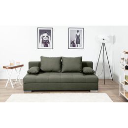 Collection AB Schlafsofa &raquo;Tania, B: 194 cm, Liegel. 140x194 cm&laquo; komfortabler Sitzkomfort: Federkern-Polsterung, inklusive R&uuml;ckenkissen gr&uuml;n 100%