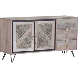 GUTMANN FACTORY Sideboard &raquo;Amalfi&laquo; 1 Stk. tlg. Kommode, Breite 210 cm beige B/H/T: 130cm x 67cm x 40cm, 3 Stk., Mango, 2 Stk.