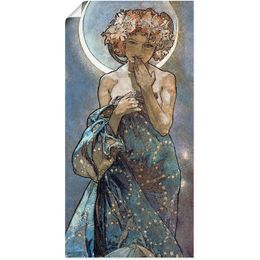 Artland Wandbild &raquo;Sterne Der Mond 1902&laquo; Frau 1 Stk. tlg. als Leinwandbild, Poster in verschied. Gr&ouml;&szlig;en blau B/H/T: 50cm x 100cm, Poster Frau, 1 Stk.