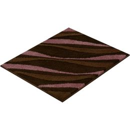 Kleine Wolke Badematte &raquo;Dream, Badvorleger, Badezimmer Teppich&laquo; H&ouml;he 20 mm rutschhemmend beschichtet fu&szlig;bodenheizungsgeeignet Badteppich, Wellen Design braun 