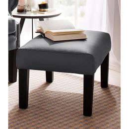 Home Affaire Hocker &raquo;Bedford&laquo; schwarz Luxus-Microfaser Lederoptik (100% Polyester);NaturLEDER (echtes Rindsleder) B/H/T: 65cm x 39cm x 45cm, 