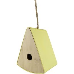 AM Design Dekofigur &raquo;Vogelhaus "Pyramide" aus Bambus&laquo; in gelb, pink oder gr&uuml;n gelb Bambus B/H/T: 12cm x 20cm