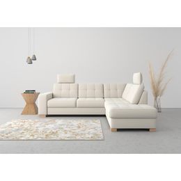 Sit & More sit&more Ecksofa &raquo;Quincy L-Form&laquo; wahlweise mit Schlaffunktion und Bettkasten beige B/H/T: 249cm x 82cm x 213cm, Luxus-Microfaser, Ottomane rechts,mit 
