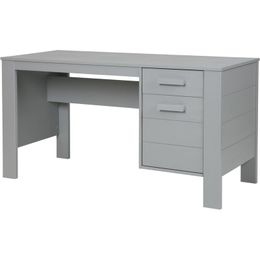 Woood Schreibtisch &raquo;Julius FSC -Kiefernholz, geb&uuml;rstet, mit zwei Schubladen 141x59x74 cm&laquo; Geb&uuml;rstete Oberfl&auml;che, sichtbare Maserung, wasserbasiert 