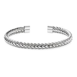 Firetti Armspange &raquo;Schmuck Geschenk Edelstahlarmband in geflochtener Optik&laquo; silber 19cm, Edelstahl