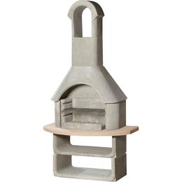 Buschbeck Grillkamin &raquo;Las Palmas&laquo; stabiler Beton-Kamin mit Grillrost, BxTxH: 110x65x206 cm grau B/H/T: 110cm x 65cm