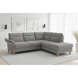 Sit & More sit&more Ecksofa &raquo;Pamela, B: 218 cm, L-Form, wahlweise mit Schlaffunktion und Bettkasten&laquo; mit Federkern und Liegefl&auml;che aus Originalstoff beige 100% 