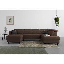 Sit & More sit&more Wohnlandschaft &raquo;Belluci U-Form&laquo; Kopfteilverstellung und Federkern, wahlweise mit Schlaffunktion braun B/H/T: 321cm x 85cm x 195cm, Luxus-