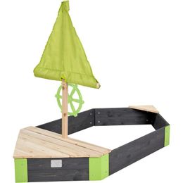 EXIT Sandkasten &raquo;Aksent, Boot&laquo; grau Massivholz B/H/T: 190cm x 135cm x 90cm