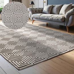 ELLE DECORATION Designteppich &raquo;Tourmaline&laquo; rechteckig 9 mm H&ouml;he Wohnzimmer, Schlafzimmer, L&auml;ufer, Hoch-Tief Effekt, Flur, Glanz wei&szlig; Polypropylen B : 