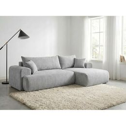 WERK2 Ecksofa &raquo;Ewela 265 x 145 cm modern und bequem&laquo; Boucl&eacute;, L-Form, Schlaffunktion, Bettkasten 100% Polyester B/H/T: 265cm x 100cm x 145cm, Boucl&eacute;, 