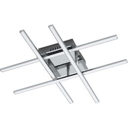 Eglo Deckenleuchte &raquo;LASANA 1 Deckenlampe, chrom, wei&szlig;, schlanke Bauform, Wohnzimmerlampe&laquo; LED-Board Warmwei&szlig; Esszimmer, K&uuml;che, Schlafzimmer, modern, 