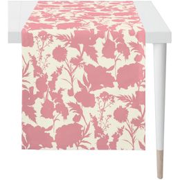 Apelt Tischdecke &raquo;7002&laquo; Stilisierte Sommerbl&uuml;ten als Faux-Uni all-over rosa Obermaterial: 75% Baumwolle, 25% Polyester B/L: 48cm x 140cm, 1 Stk.