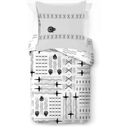 Star Wars Kinderbettw&auml;sche &raquo; Patterned Check&laquo; 2 100% Baumwolle schwarz-wei&szlig; Linon, Obermaterial: 100% Baumwolle B/L: 135cm x 200cm, 1 Stk., 1 Stk., Linon, B/L: 