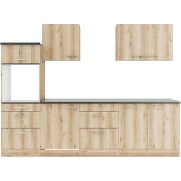 Optifit K&uuml;che &raquo;Bella&laquo; Breite 210 cm, wahlweise mit E-Ger&auml;ten beige B/H/T: 270cm x 60cm, ohne E-Ger&auml;te