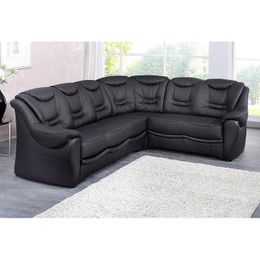 Sit & More sit&more Ecksofa &raquo;Bansin L-Form&laquo; wahlweise mit Schlaffunktion schwarz Luxus-Microfaser ALTARA NUBUCK (100% Polyester);SOFTLUX -Kunstleder;NaturLEDER (