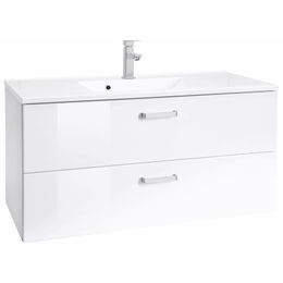 Welltime Waschbeckenunterschrank &raquo;Ravenna&laquo; Badm&ouml;bel Waschtisch inkl. Waschbecken, Breite 100 cm, Soft-Close wei&szlig; wei&szlig;, B/H/T: 100cm x 54cm x 48cm