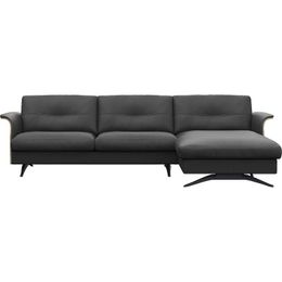 FLEXLUX Ecksofa &raquo;Glow, super bequem durch hochwertigem Sitzaufbau mit Federkern, L-Form&laquo; Modernes skandinavisches Design schwarz 100% Echteder B/H/T: 