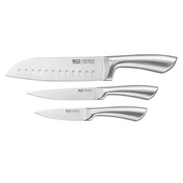 RESTO Kitchenware Messer-Set &raquo;Merope, Edelstahlmesser 3-teilig in Magnet-Geschenkbox&laquo; Santoku-Messer 18 cm, Universalmesser 13 cm, Sch&auml;lmesser 9 cm 