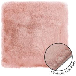 LUXOR living Stuhlkissen &raquo;Sitzauflage Novara, Kunstfell&laquo; ungepolstert, sehr weich, rund & eckig, auch als 4er Set, waschbar rosa Polyester B/L: 40cm x
