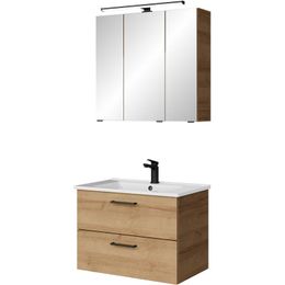 Badezimmer-Set &raquo;3-tlg., mit Soft-Close T&uuml;ren&laquo; 3 Stk. tlg. braun Spanplatte B/H/T: 75cmcm x 200cmcm x 45cmcm