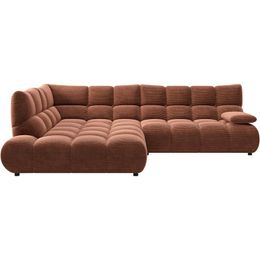 Home Affaire Ecksofa &raquo;Cozy Bubble, mit klappbarer Armlehne, Breite 289 cm&laquo; mit eleganter Steppung, Rundumbezug & weicher Polsterung braun 100% 