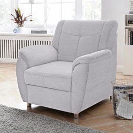 Sit & More sit&more Sessel &raquo;Sonoma&laquo; mit Federkern silber Struktur (100% Polyester);Luxus-Microfaser ALTARA NUBUCK (100% Polyester) Struktur, B/H/T: 95cm x 91cm x