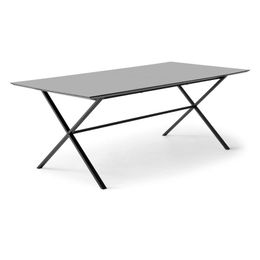Esstisch &raquo;Meza Designtisch mit Auszugsfunktion und 2 Einlegeplatten&laquo; grau Tischplatte: Graphit nanobehandeltes Fenix-Laminat (schwarzer Rand), Gestell