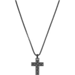 JOOP! Herren JOOP! Kette mit Anh&auml;nger &raquo;Kreuz&laquo; grau Edelstahl, L: 60 B: 2,5mm