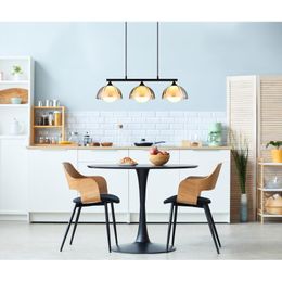 NOWA Pendelleuchte &raquo;EVA&laquo; G9 1 Stk. Glas, Glaskugel opal, H&auml;ngeleuchte, Wohnzimmer, Esstisch schwarz 3, &Oslash; 20cm H: 120cm, 1 Stk.