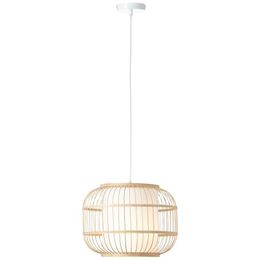 Brilliant Pendelleuchte &raquo;Bones&laquo; E27 1 Stk. H&auml;ngelampe natur/wei&szlig; beige 1, &Oslash; 40cm H: 150cm, 1 Stk.