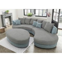 Home Affaire Ecksofa &raquo;Lazio modern und bequem, schmale Armlehnen, tolle Detailverarbeitung&laquo; zwei verschiedene Fu&szlig;farben w&auml;hlbar grau 93% Polyester, 7%