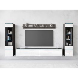 Home Affaire Wohnwand &raquo;VERA II&laquo; Komplett-Set, 4 Stk. tlg. grau B/H/T: 260cmcm x 130cmcm x 33cmcm, ohne Beleuchtung
