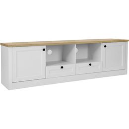 OTTO home TV-Board &raquo;Ismund&laquo; aus MDF, mit Holz-Zierleiste, schwarzem Metallgriff, Breite 180 cm wei&szlig; Holzwerkstoff B/H/T: 180cm x 52cm x 39cm, Pappel