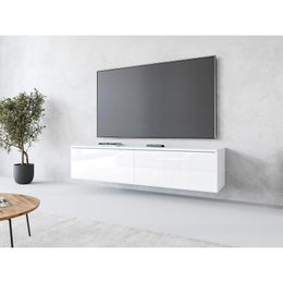 Home Affaire Lowboard &raquo;LOWBOARD D, wahlweise mit oder ohne Beleuchtung&laquo; modernes TV-Board ohne Griffe, mit viel Stauraum,stehend und h&auml;ngend wei&szlig; B/H/