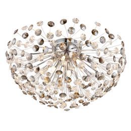 Globo LIGHTING Deckenleuchte &raquo;KATRINA&laquo; G9 1 Stk. Warmwei&szlig; Deckenlampe Wohnzimmer-Leuchte Schlafzimmer-Leuchte Flur K&uuml;che silber &Oslash; 60cm H: 32,5cm, 1 