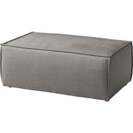 OTTO home Hocker &raquo;SHERWOOD Samtvelours Polsterhocker&laquo; passend zur Polster-Serie SHERWOOD grau 100% Polyester B/H/T: 102cm x 42cm x 69cm, Samtvelours