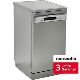 Hanseatic Standgeschirrsp&uuml;ler &raquo;HG4585D107636QS&laquo; 10 Ma&szlig;gedecke inkl. 3 Jahre Herstellergarantie silber Startzeitvorwahl und Kontrollanzeigen f&uuml;r mehr Komfort und