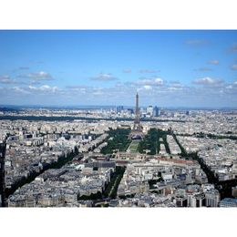 papermoon Fototapete &raquo;PARIS-FRANKREICH STADT SKYLINE TOUR EIFFEL KUNST MODE&laquo; bunt Vlies B/L: 4,5m x 2,8m, Bahnen: 9 Stk.
