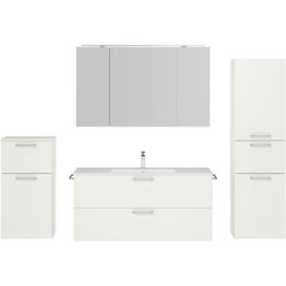 Nobilia Badm&ouml;bel-Set &raquo;Tolvina&laquo; vormontiert, mit Soft-Close, 4 Stk. tlg. wei&szlig; B/H/T: 230cmcm x 169cmcm x 48,7cmcm, Griffe edelstahlfarbig