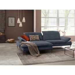 W.Schillig Ecksofa &raquo;enjoy&MORE, Designsofa, elegant und bequem, L-Form&laquo; Sitztiefenverstellung, F&uuml;&szlig;e bronze pulverbeschichtet, Breite 294 cm blau 