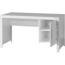 Vipack Schreibtisch &raquo;Erik&laquo; Made in Europe, mit gro&szlig;er Arbeitsfl&auml;che und Stauraum hinter der T&uuml;r wei&szlig; B/H/T: 136cm x 76cm x 70cm