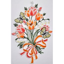 Stickereien Plauen Fensterbild &raquo;Fensterbild Bl&uuml;ten&laquo; bunt Polyester B/L: 22cm x 33cm