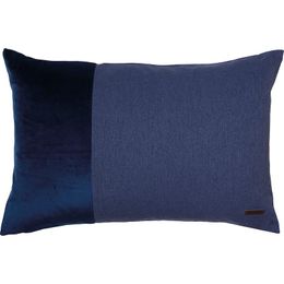 Esprit Dekokissen &raquo;Harp&laquo; mit Keder und Applikation, Kissenh&uuml;lle ohne F&uuml;llung, 1 St&uuml;ck blau Polyester B/L: 58cm x 38cm, 1 Stk.