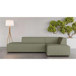 OTTO home Ecksofa &raquo;Ecksofa Cavan mit Ottomane links oder rechts bestellbar&laquo; L-Form mit Wellenunterfederung, Ma&szlig;e B/T/H: 270/180/72 cm gr&uuml;n 100% 