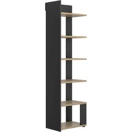 B&uuml;cherregal &raquo;B&uuml;cherregal&laquo; schwarz Holzwerkstoff B/H/T: 56cm x 198cm x 37cm, 5 Stk.