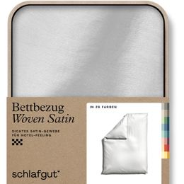 Schlafgut Bettbezug &raquo;Woven Satin&laquo; besonders dicht gewebt, Mix & Match: passender Kissenbezug erh&auml;ltlich wei&szlig; Mako-Satin, Obermaterial: 100% Baumwolle B/L: 155cm