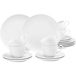 Seltmann Weiden Kaffeeservice &raquo;Geschirr-Set, 18 Teile, Amina&laquo; Tassen, Untertassen, Teller, Made in Germany, 18 Teile, f&uuml;r 6 Personen wei&szlig; Porzellan 18 Stk.