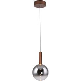 Paul Neuhaus LED Pendelleuchte &raquo;BOWL&laquo; LED-Board 1 Stk. Warmwei&szlig; Dimmbar &uuml;ber Lichtschalter, Memory, H&ouml;henverstellbar, Rauchgl&auml;ser 1, &Oslash; 20cm H: 100cm, 1 Stk.